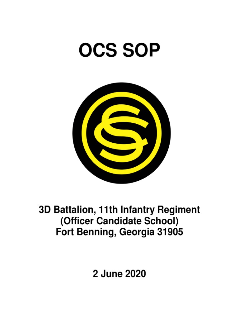 Ocs Sop 02 Jun 20 | PDF | Company (Military Unit) | Uniform Code Of ...