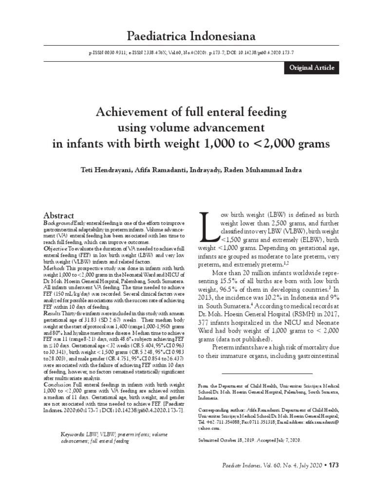 Paediatrica Indonesiana: Teti Hendrayani, Afifa Ramadanti, Indrayady ...