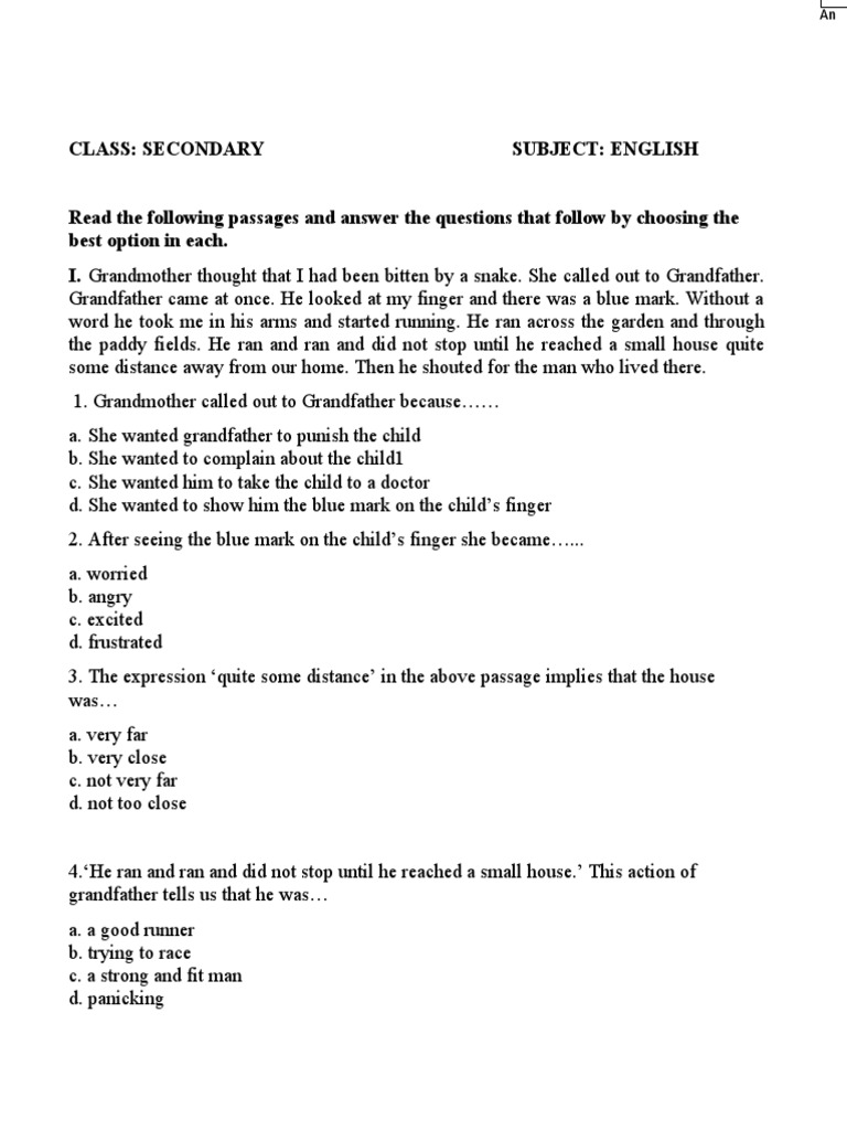 English Secondary Question Paper | PDF | Recycling | Deception