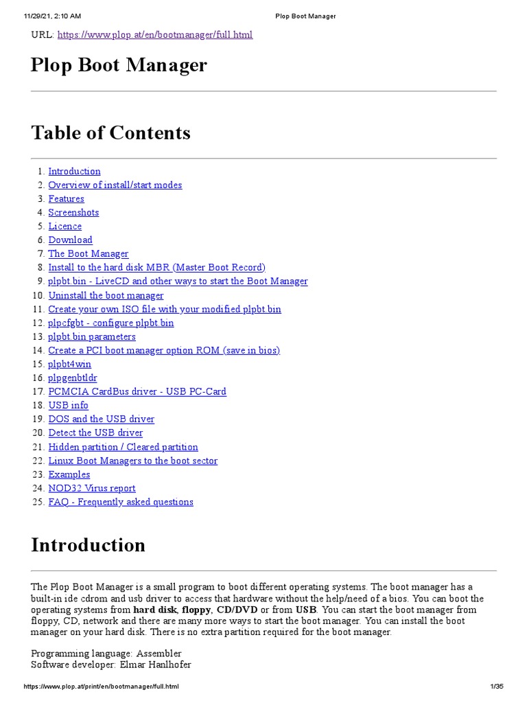 Plop Boot Manager | PDF | Booting | Bios