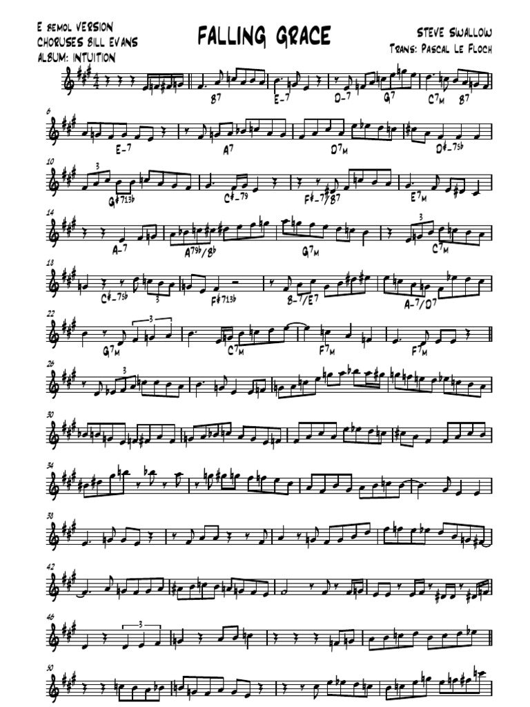 Falling Grace Bill Evans Choruses-E Bemol Version | PDF