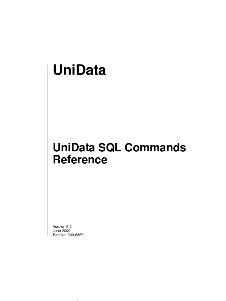 Unidata: Unidata SQL Commands Reference | PDF | Parameter (Computer Programming) | Database Index