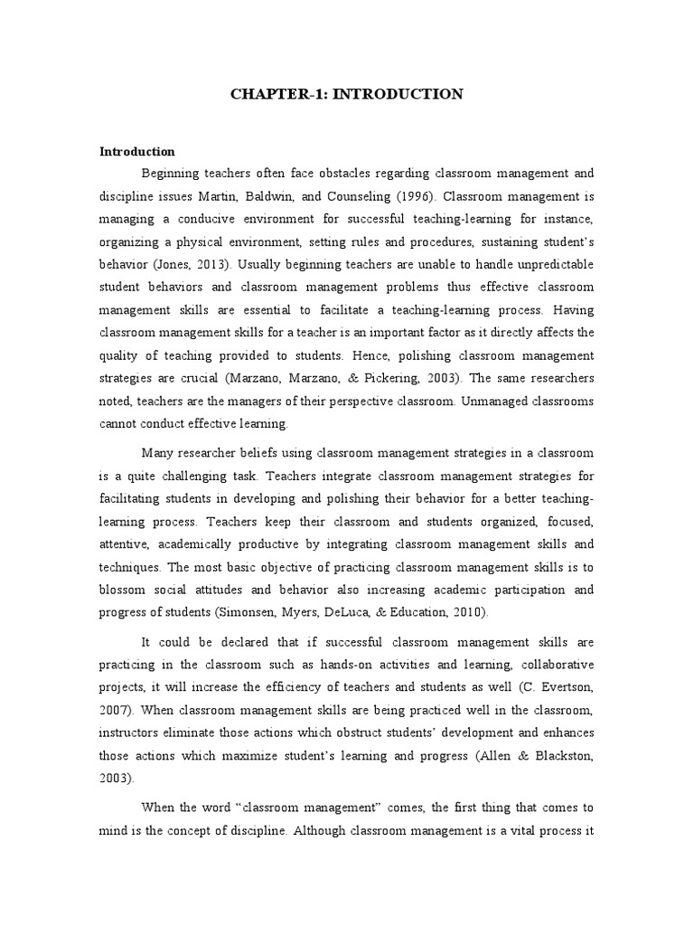 Chap 1 2 | PDF | Classroom Management | Teachers