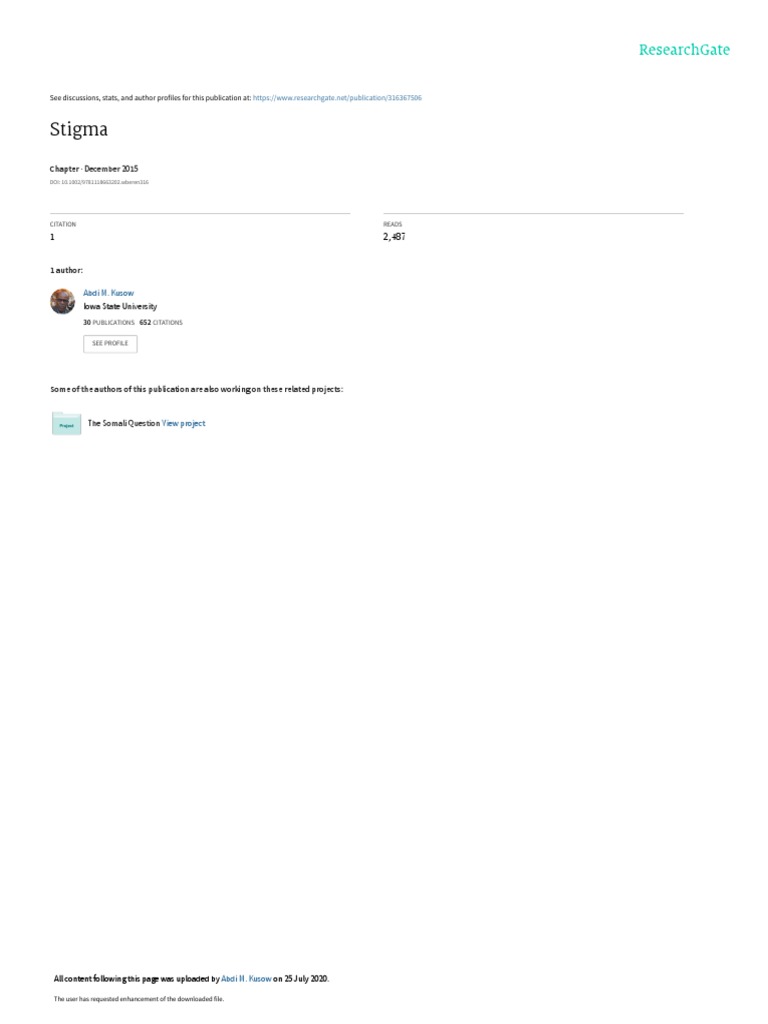 Stigmate Erwyn Goffman | PDF | Social Stigma | Philosophical Theories