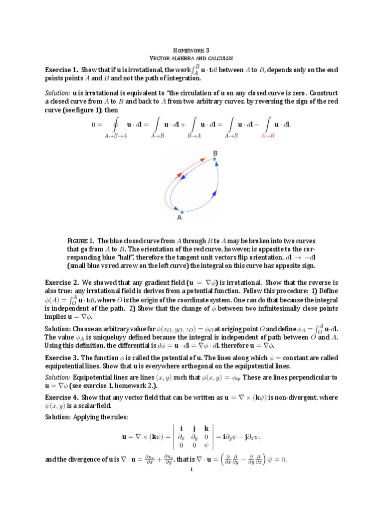 Homework 3 Vector Algebra and Calculus | PDF | Divergence | Multivariable Calculus