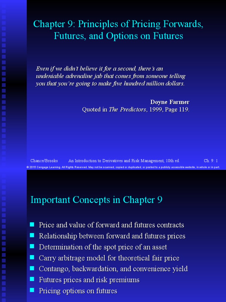 Chapter 9: Principles of Pricing Forwards, Futures, and Options On Futures | PDF | Futures ...
