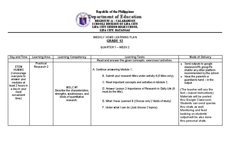 WHLP Practical Research Week 2 Final Pablo Regalario 2021 2022 | PDF ...