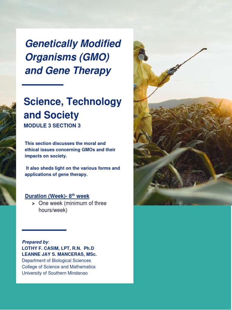 STS Module 3 Section 3 | PDF | Genetically Modified Organism | Genetic Engineering