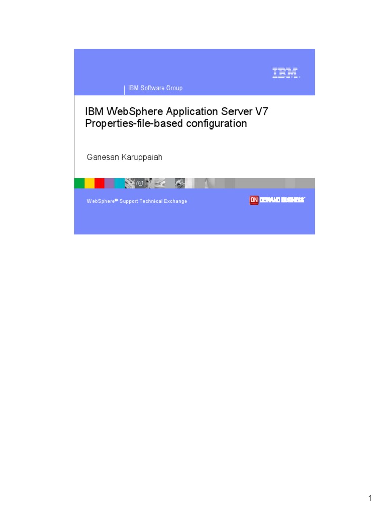 Ibm Websphere Application Server V7 Properties-File-Based Configuration ...