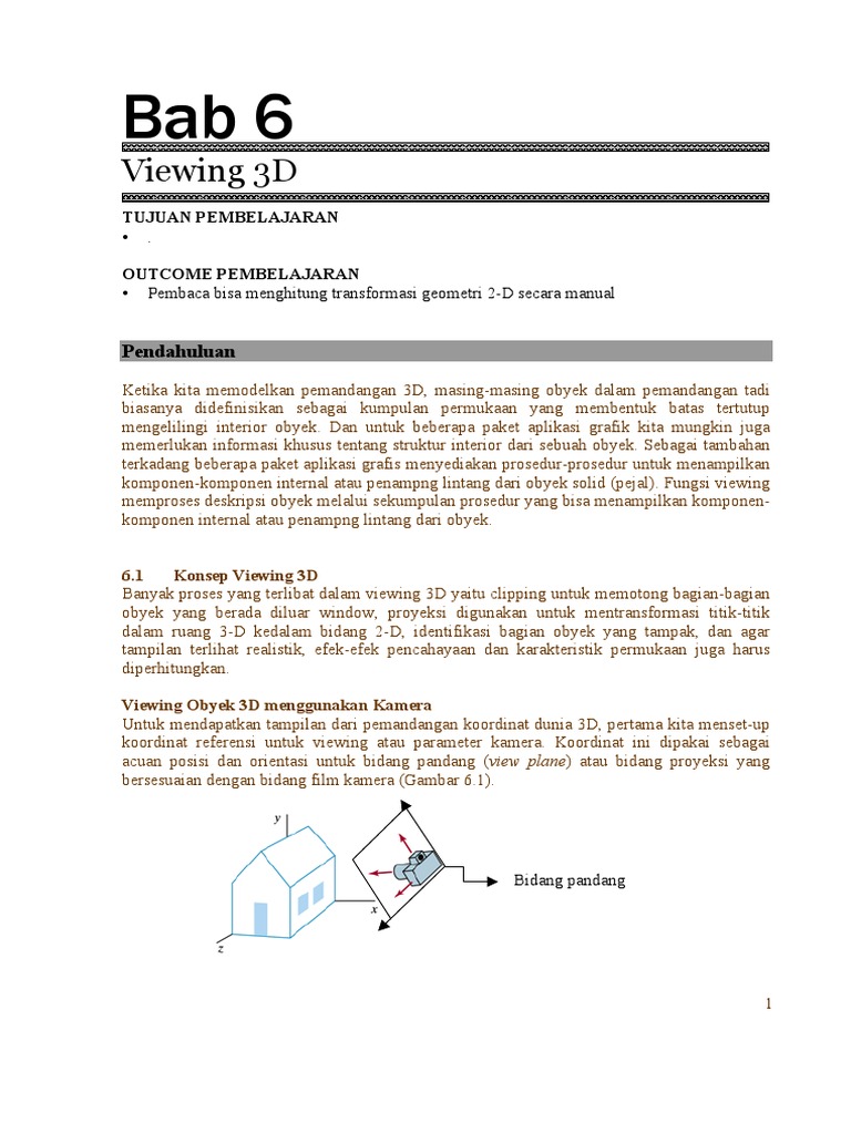 Bab 6 Viewing Dan Clipping 3D | PDF
