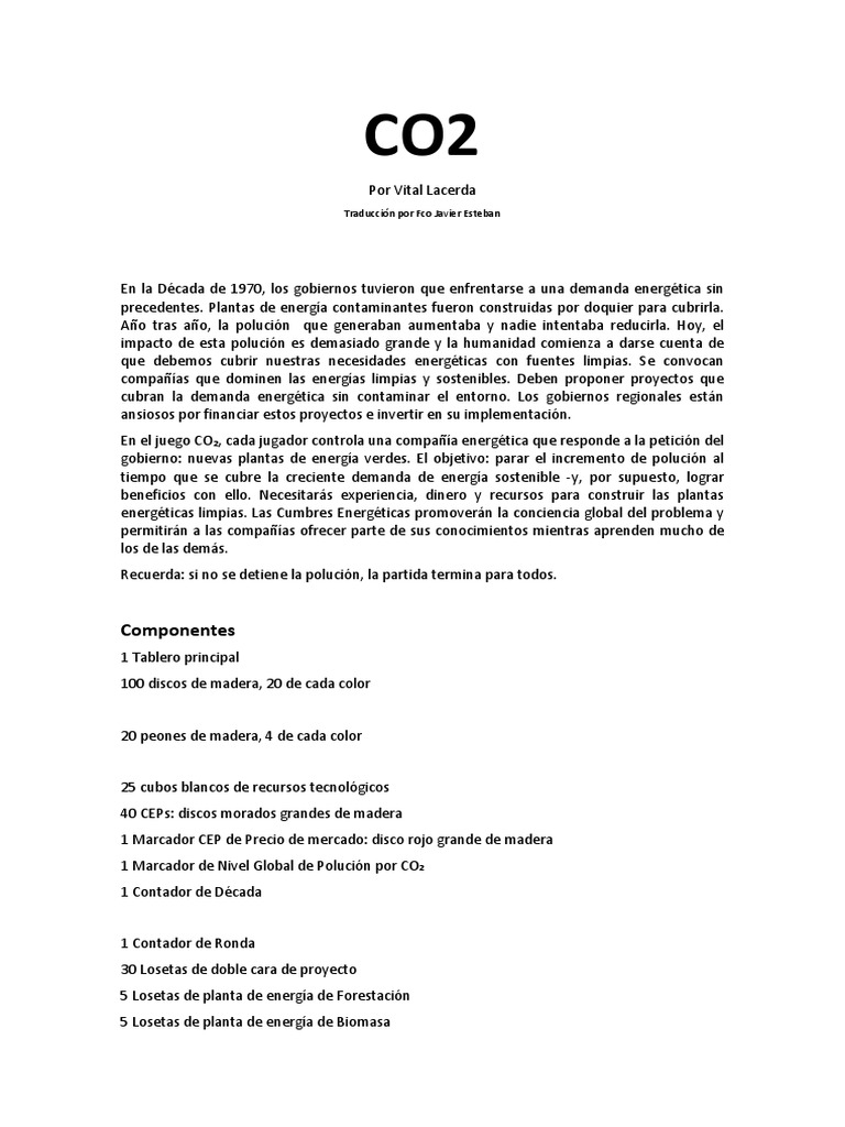 CO2 - Manual de Instrucciones ESP | PDF | Energía renovable | Combustibles fósiles