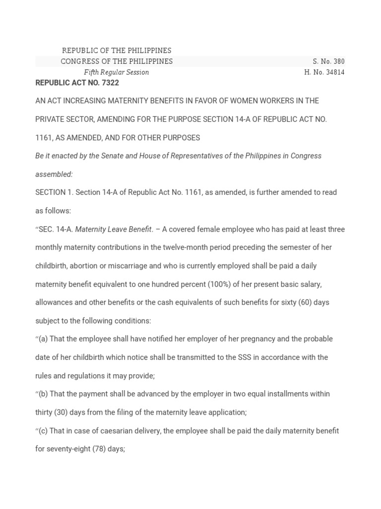 RA 7322 As Amended by RA 11210, RA 8187, and RA 8972 | PDF | Parental ...