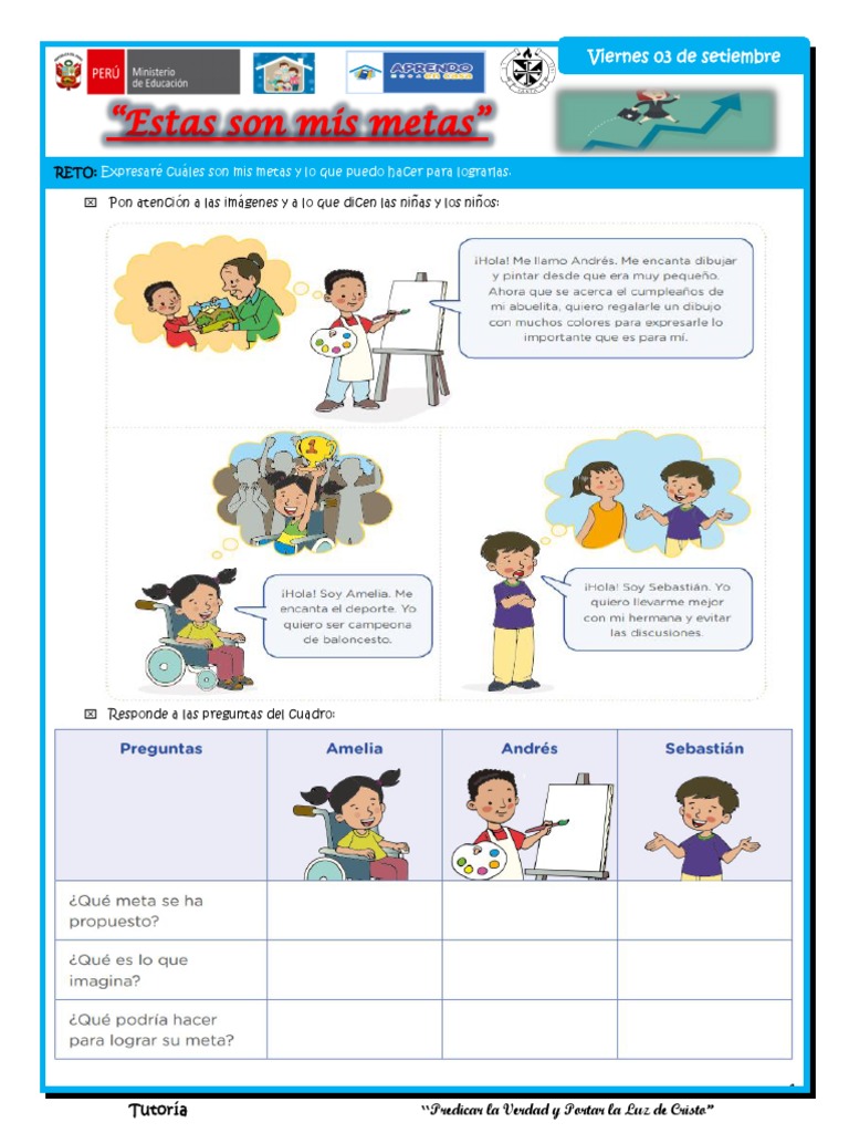 VIERNES 03 TUTORIA Estas Son Mis Metas | PDF