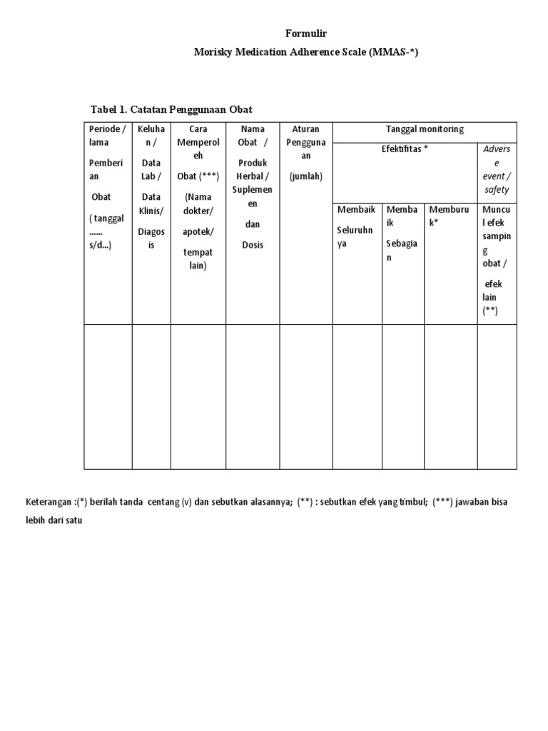 Formulir MMAS8 | PDF