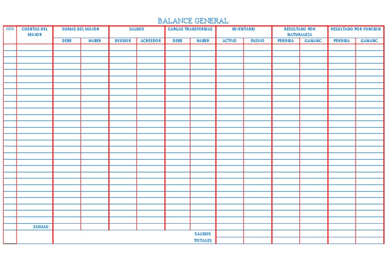 Formato de Balance General | PDF
