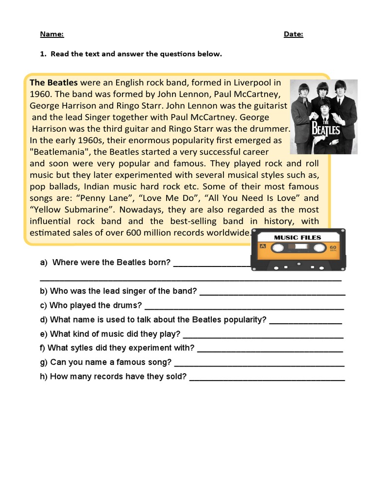 The Beatles Were An English Rock Band, Formed in Liverpool in | PDF