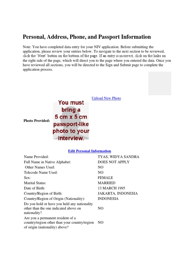 NIV Application Review Guide | PDF | Passport | Travel Visa