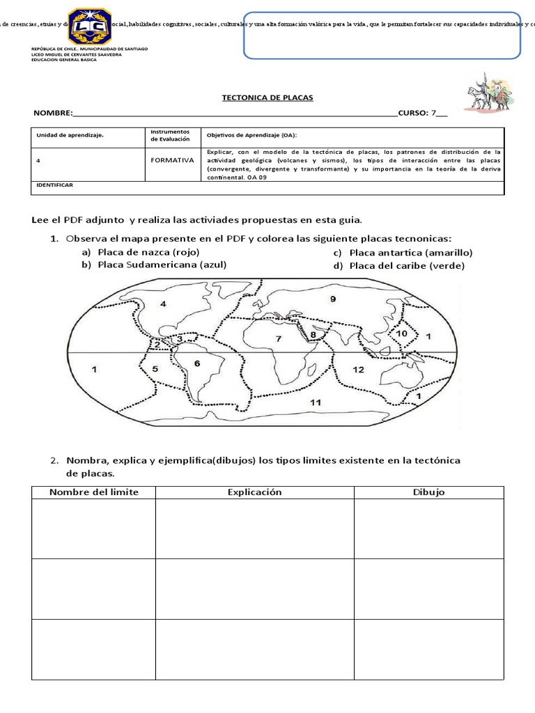 Guia de Placas Tectonicas | PDF | Temblores | Placas tectónicas