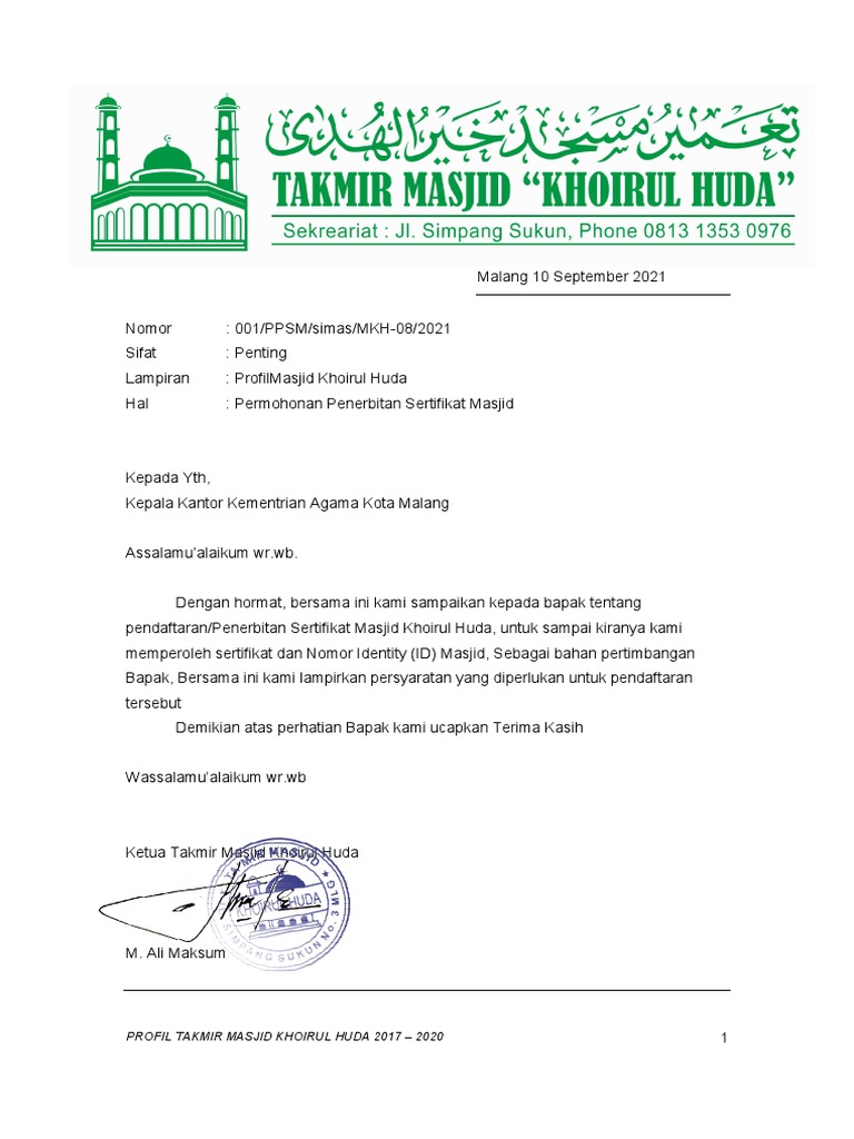 Profil Masjid Khoirul Huda | PDF