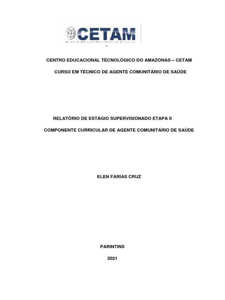 CETAM: Relatório de Estágio no CETAM Parintins | PDF | Desperdício | Resíduos sólidos do município
