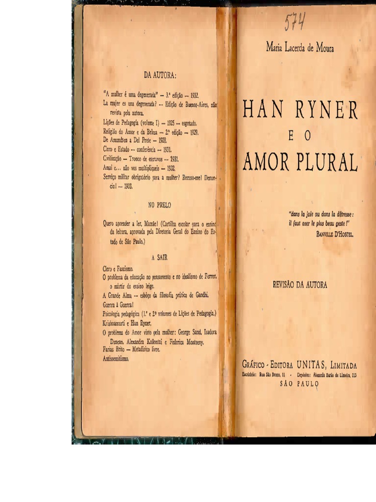 HAN RYNER E O AMOR PLURAL, de Maria Lacerda de Moura | PDF | Amor | Mulher