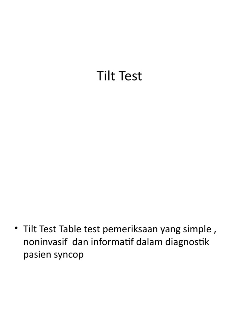 Tilt Test | PDF