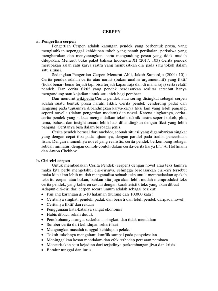 Materi Cerpen | PDF