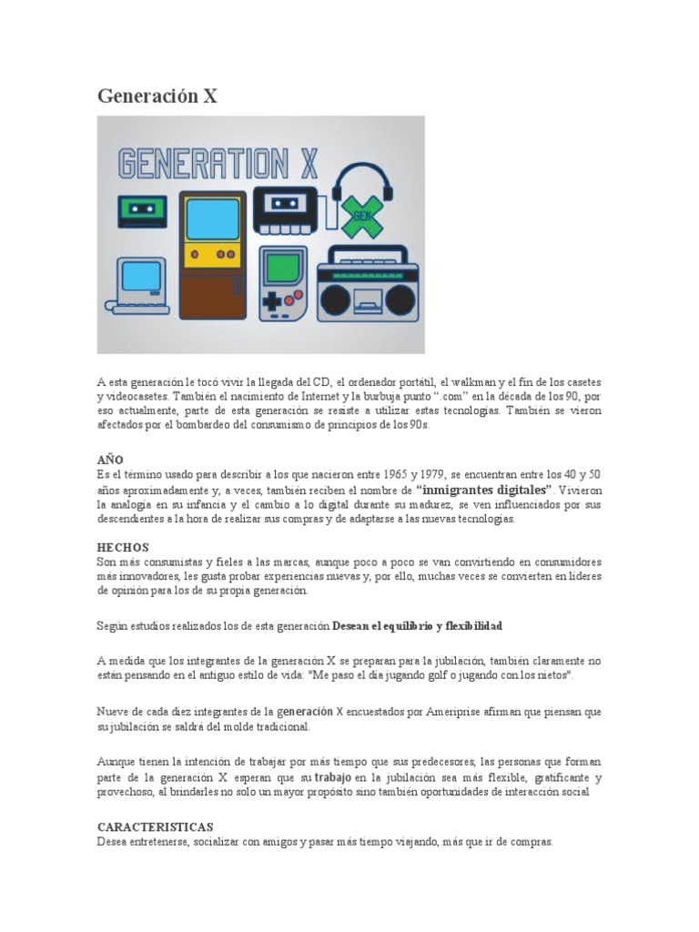 Características y hábitos de la Generación X | PDF | Facebook | Informática