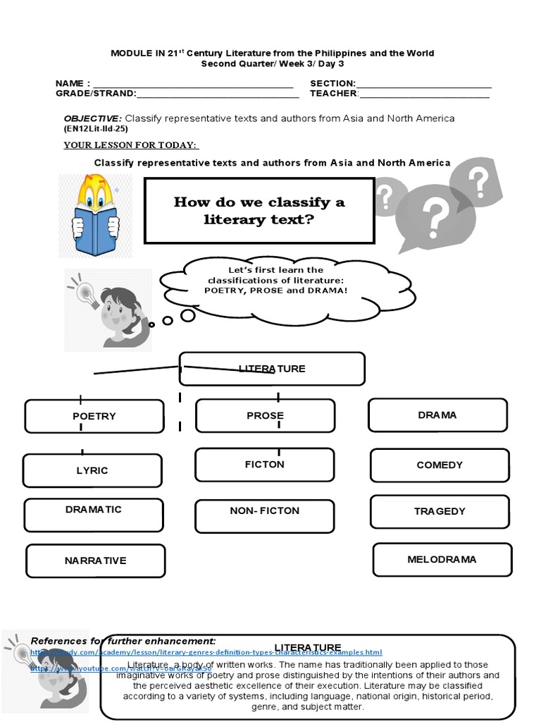 How Do We Classify A Literary Text?: Classify Representative Texts and ...