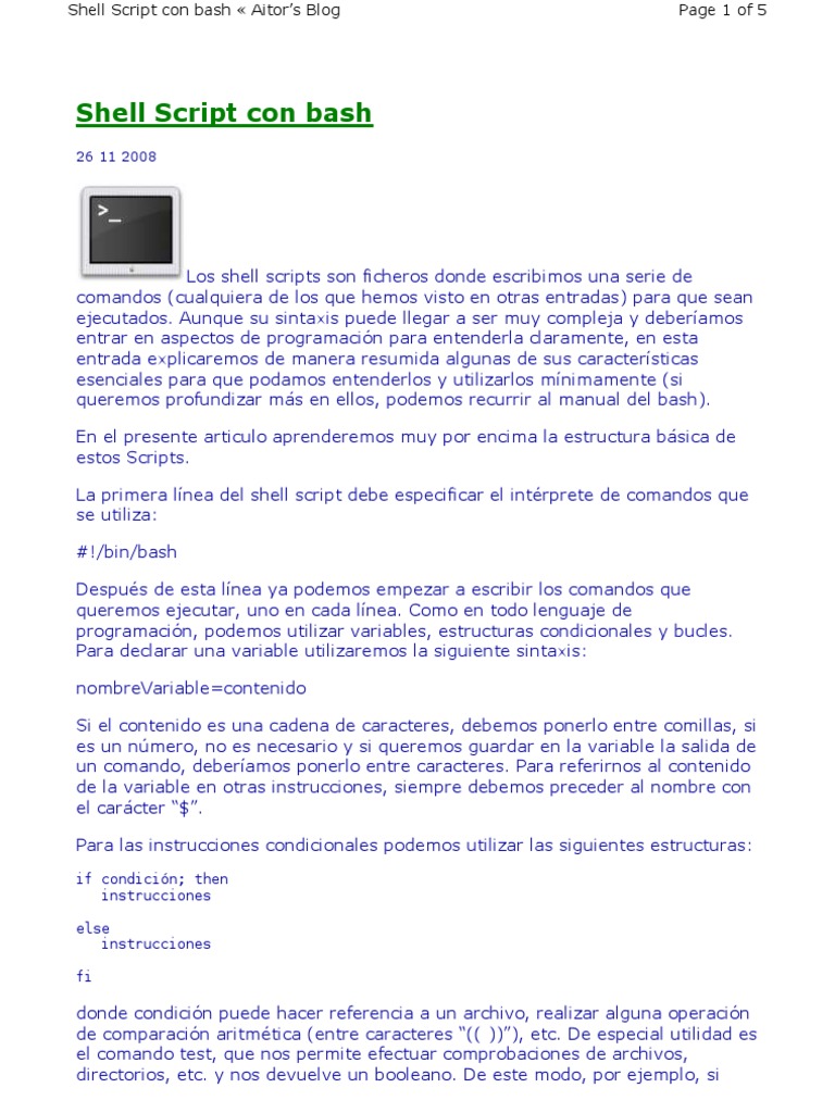 Shell Script Con Bash | PDF | Interfaz de línea de comando ...
