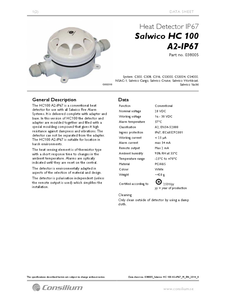 Salwico HC 100 A2-IP67 - M - EN - 2014 - B | PDF | Sensor | Building ...