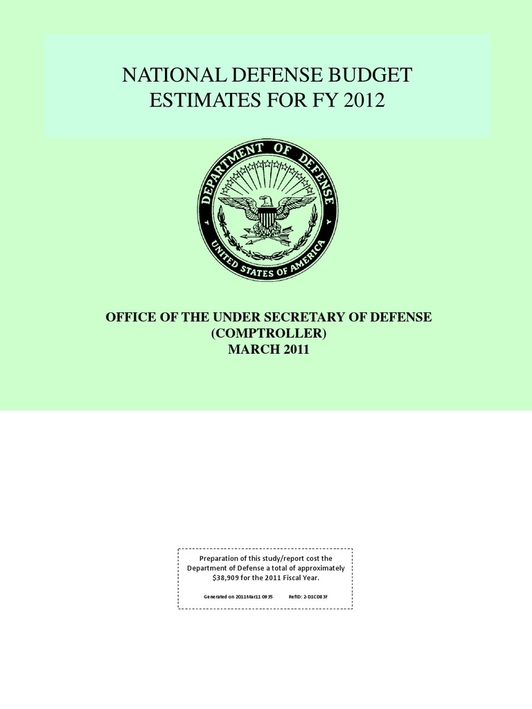 DoD Green Book Final FY12 | Download Free PDF | Paygo | Military Budget ...