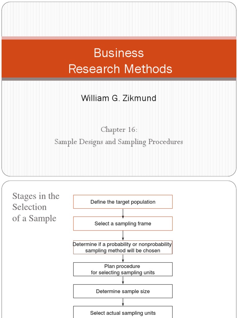 Business Research Methods: William G. Zikmund | PDF | Sampling ...
