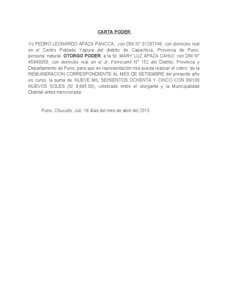 Carta Poder | PDF