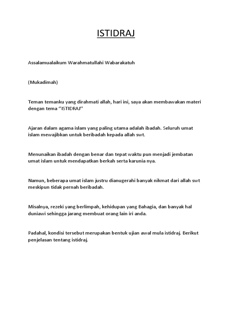 Memahami Istidraj dalam Islam | PDF | Agama & Spiritualitas