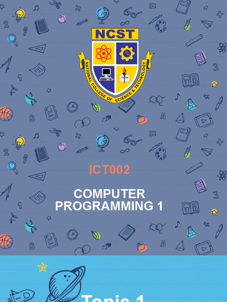 Week 1 Introduction To Programming Pdf Computer Programming 