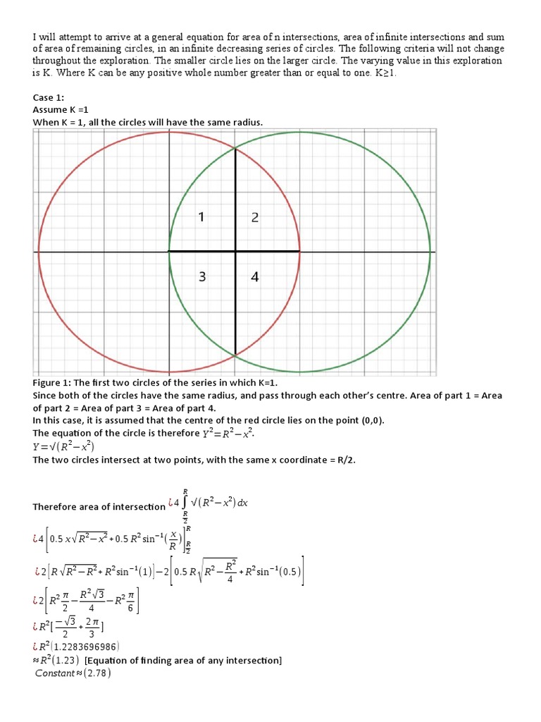 General Equations for Calculating the Areas of Intersections in an ...