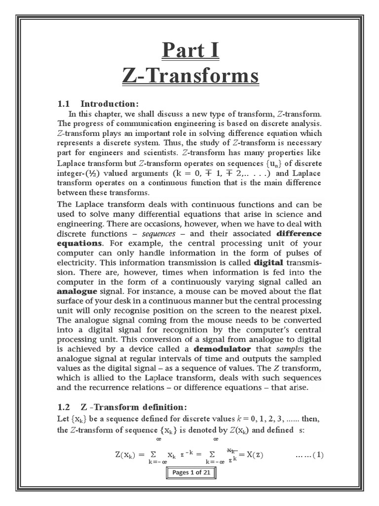 Z - Transforms E4 | PDF | Recurrence Relation | Laplace Transform