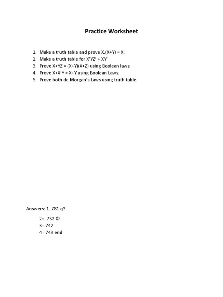 Truth Tables Practice Worksheet | PDF | Philosophy | Teaching Methods ...