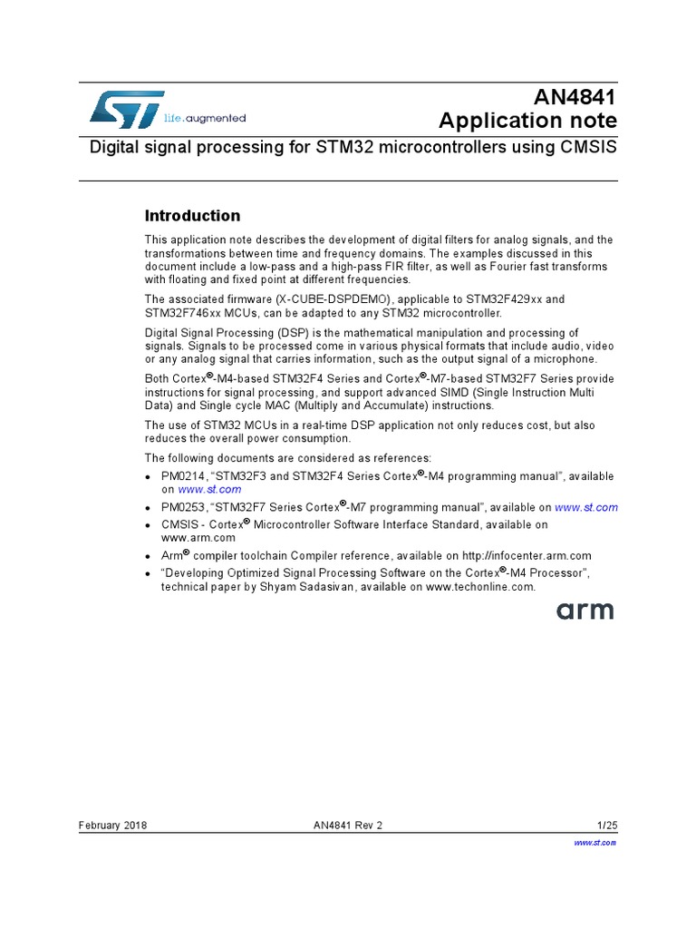 An4841 Digital Signal Processing For Stm32 Microcontrollers Using Cmsis ... An4841 Digital Signal Processing For Stm32 Microcontrollers Using Cmsis ...