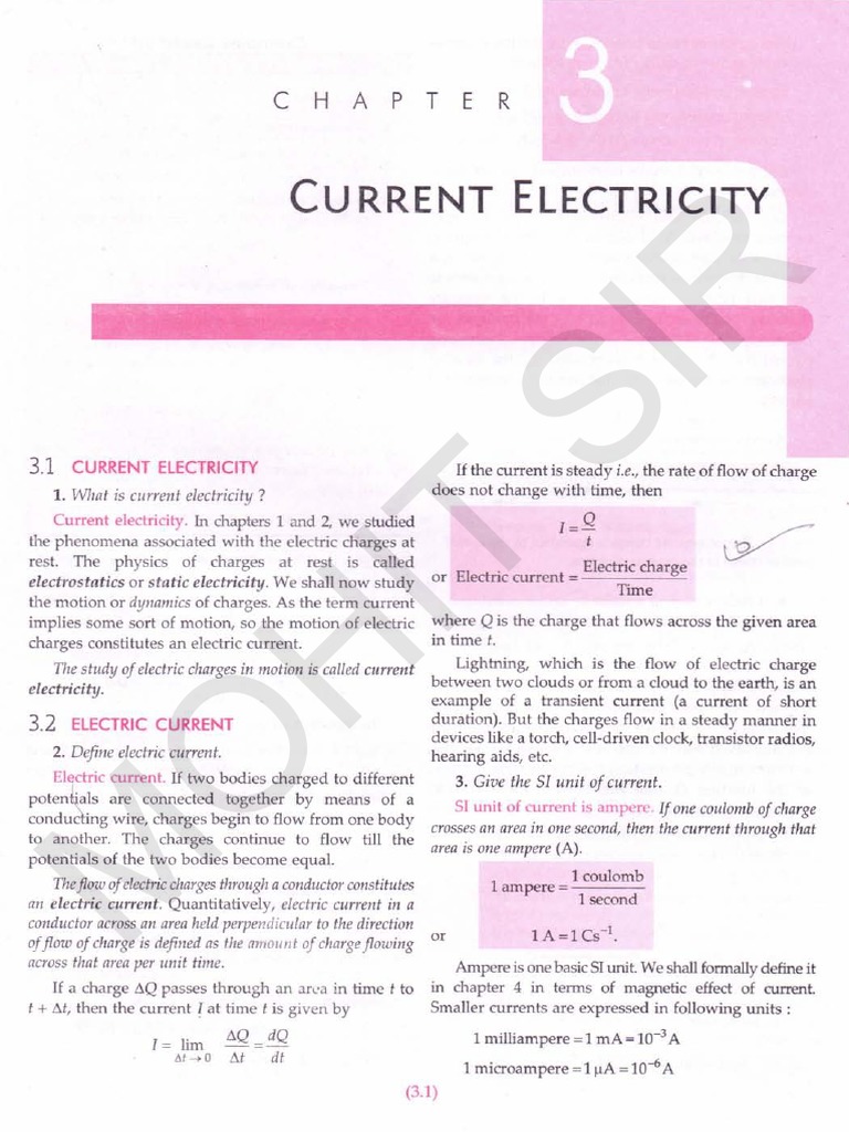 CH3 Current Electricity | PDF | Electrical Resistance And Conductance | Electrical Resistivity ...