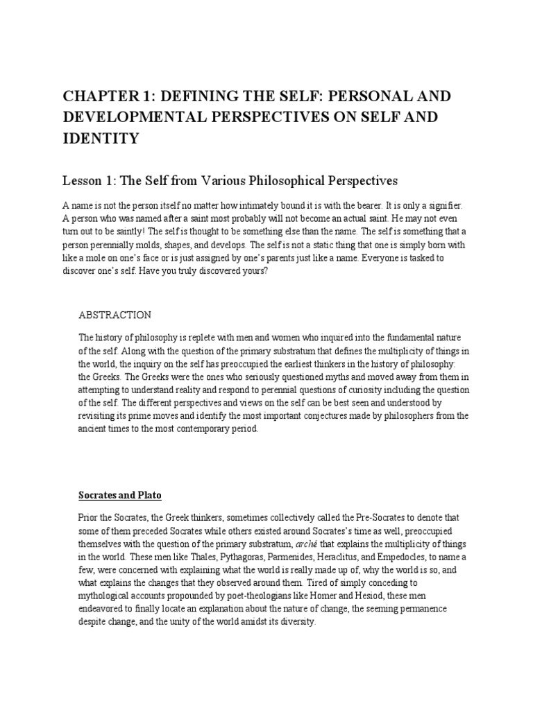 Understanding The Self Chap 1 | PDF | Self | Empiricism