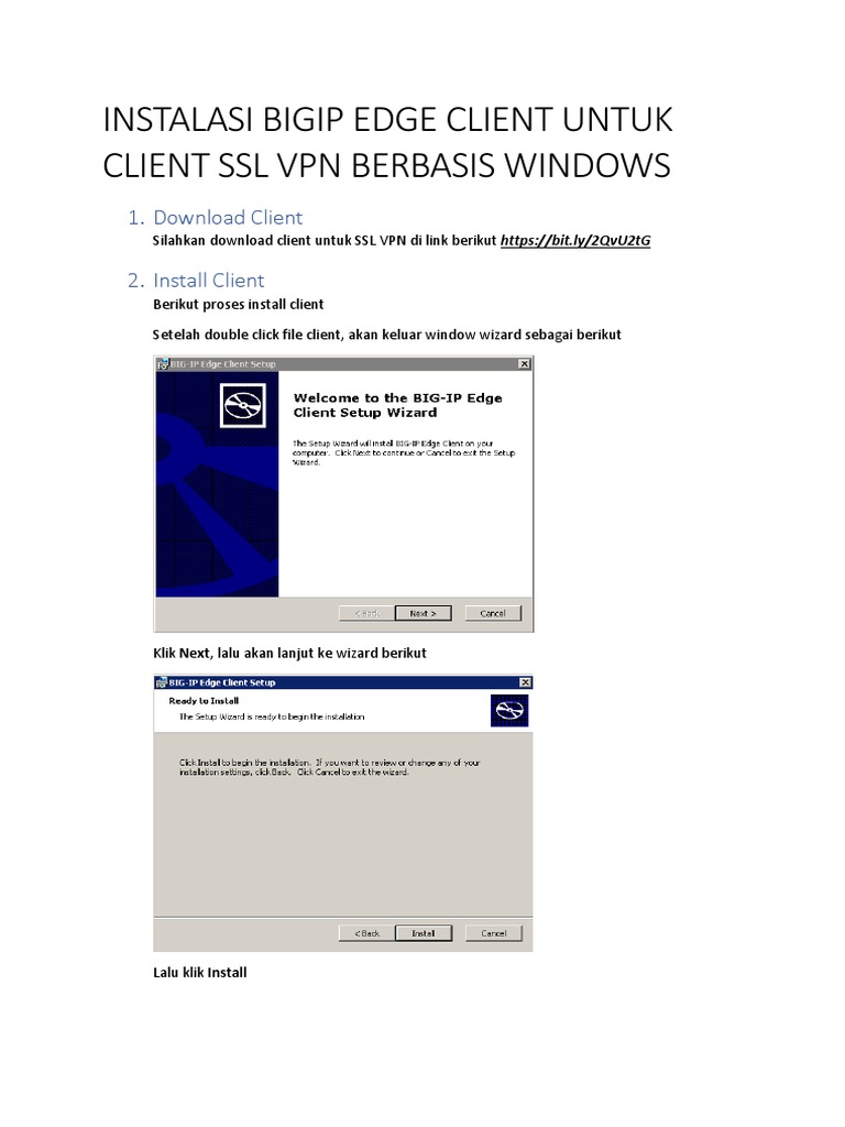 Instalasi Big-IP Edge Client VPN | PDF