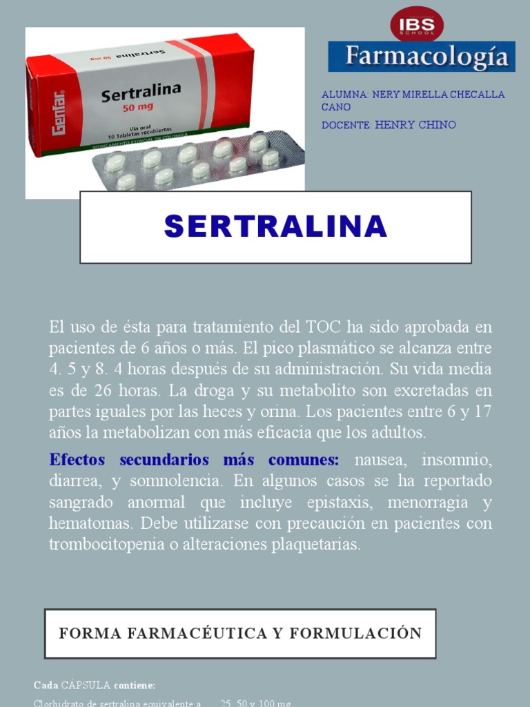 SERTRALINA | PDF | Enfermedades y trastornos | Tratamientos médicos