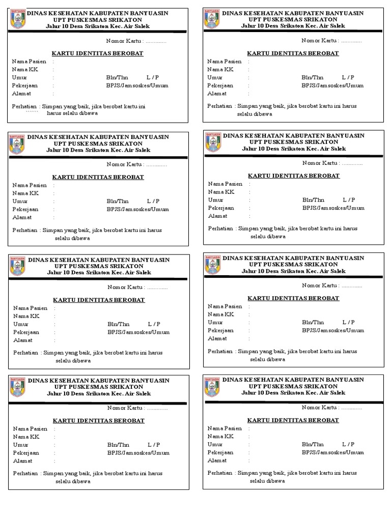 Kartu Identitas Pasien | PDF