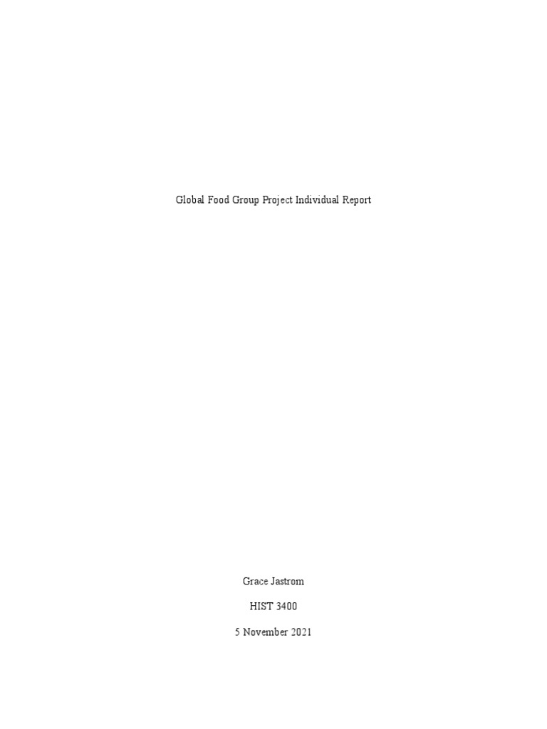 Global Food Group Project Individual Report-2 | PDF | Italian Cuisine ...