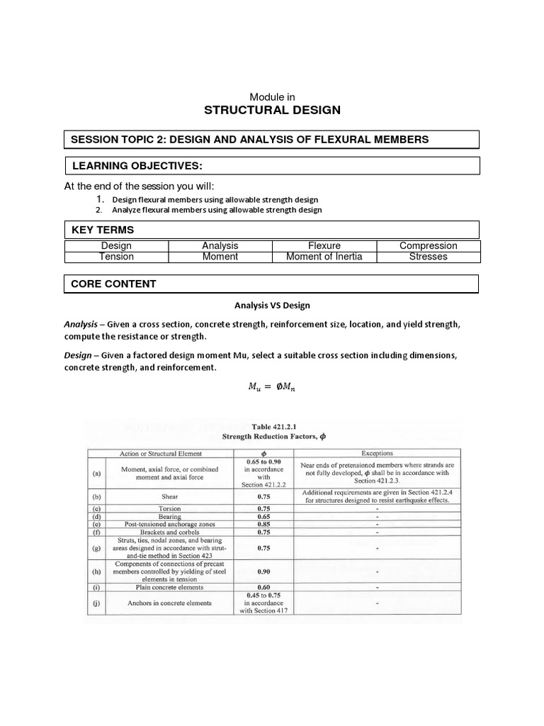 Structural Design: Module in | PDF | Bending | Beam (Structure)