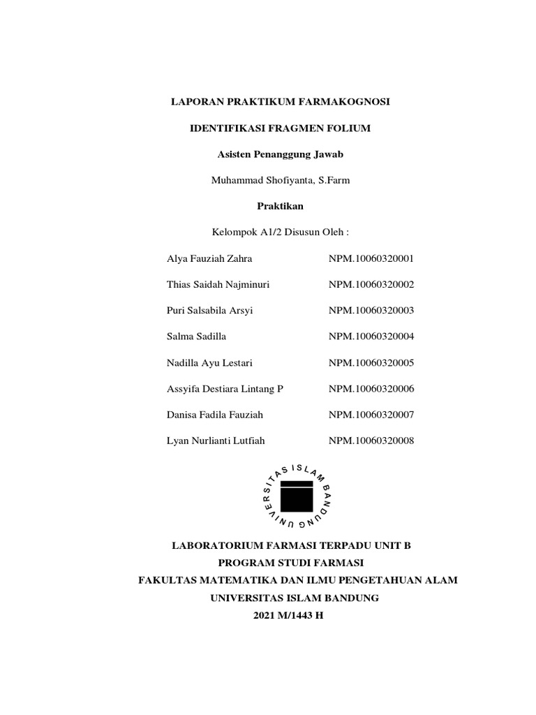 A 1 2 Laporan Identifikasi Fragmen Folium. | PDF