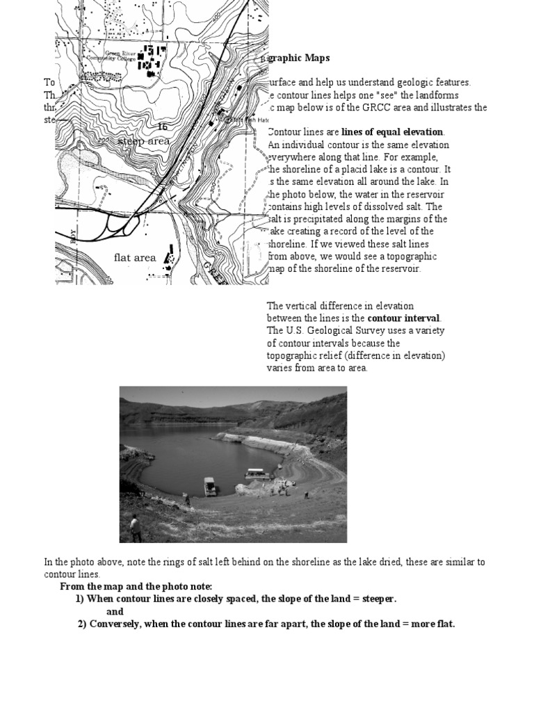 Reading Topographic Maps Handout-1p | PDF | Contour Line | Topography