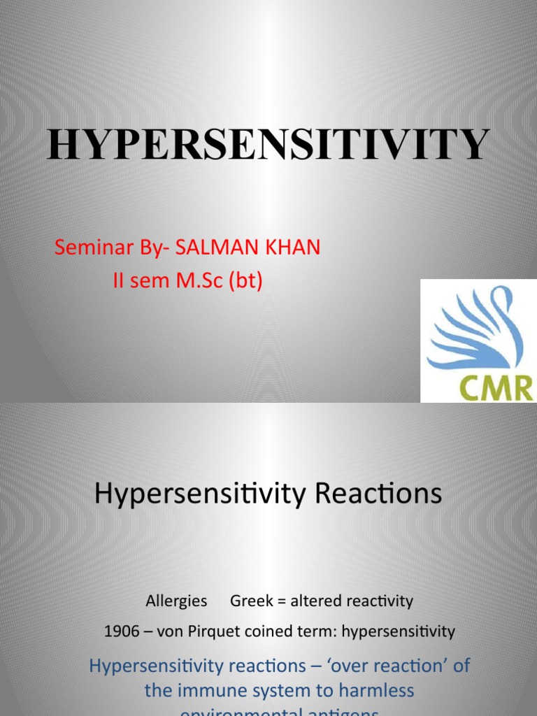 Seminar On Immunology-Hypersensitivity | PDF | Immune System | Biology